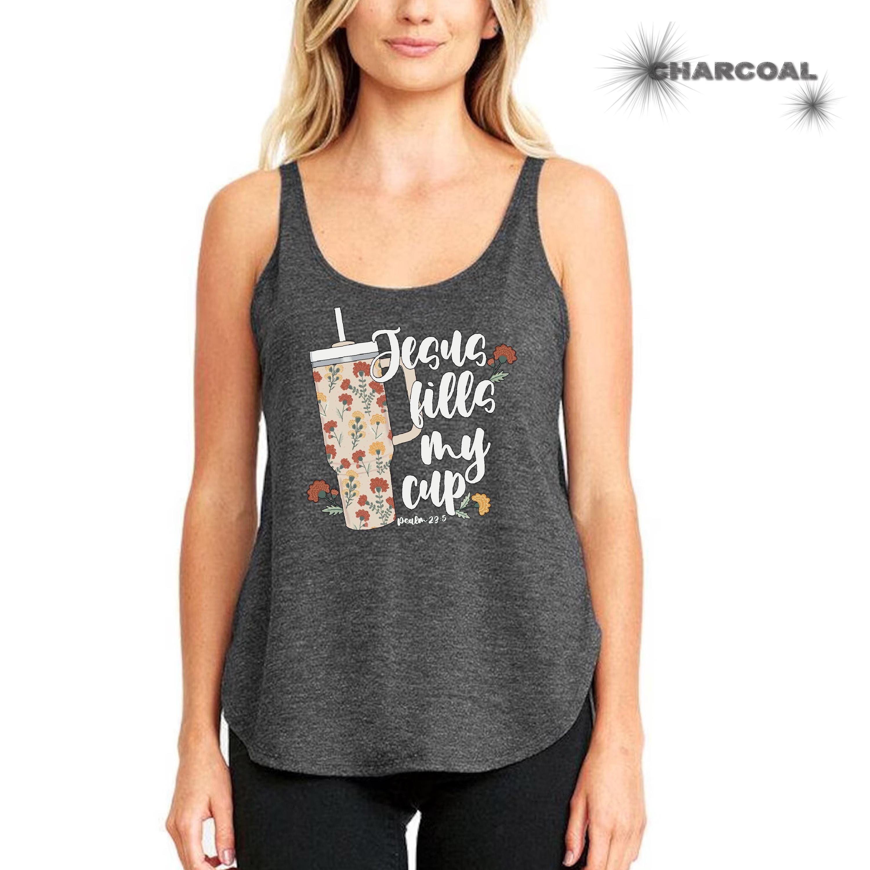 Jesus Fills My Cup Tank Top, Be the Light Matthew 5:14 Christian Tank ...