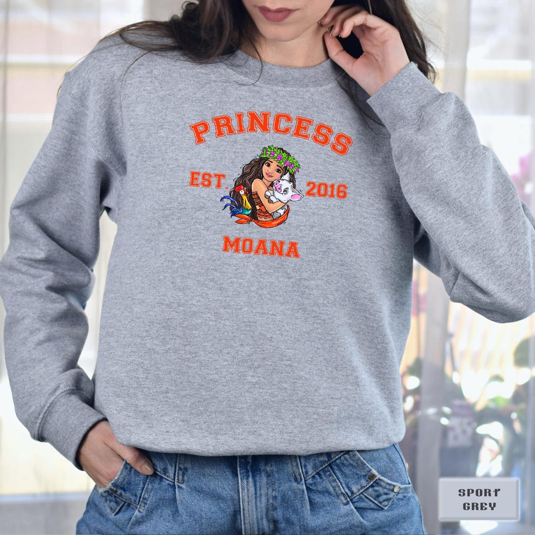 Princess Moana Birthday Sweatshirt, Disney Moana Princess Est 2016 ...
