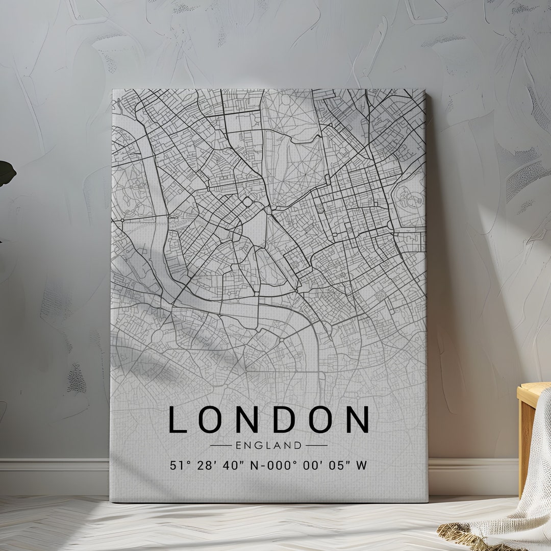 Custom City Map Print, Custom Canvas Wall Art, Customized Gift, City ...