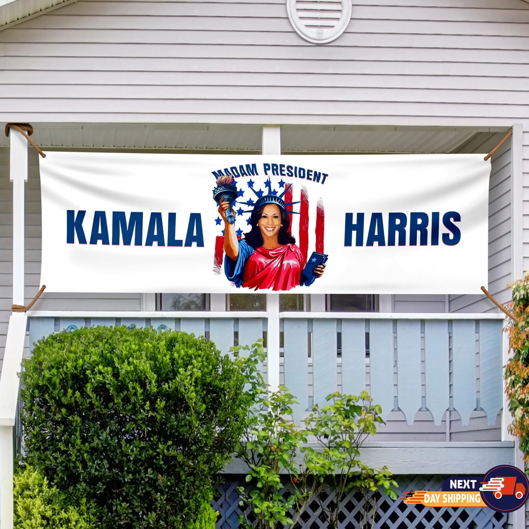 Kamala Harris 2024 Banner, Madam President, Vote Kamala, Election ...