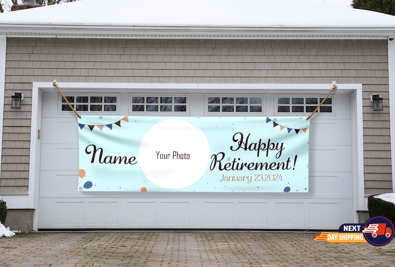 Custom Happy Retirement Day Banner, Happy Retirement, Custom Banner ...