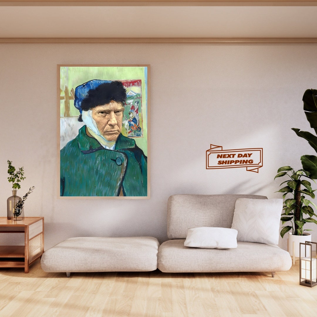 Trump Van Gogh Photo Frame, Van Gogh, Office Decor, Trump Wall Art ...
