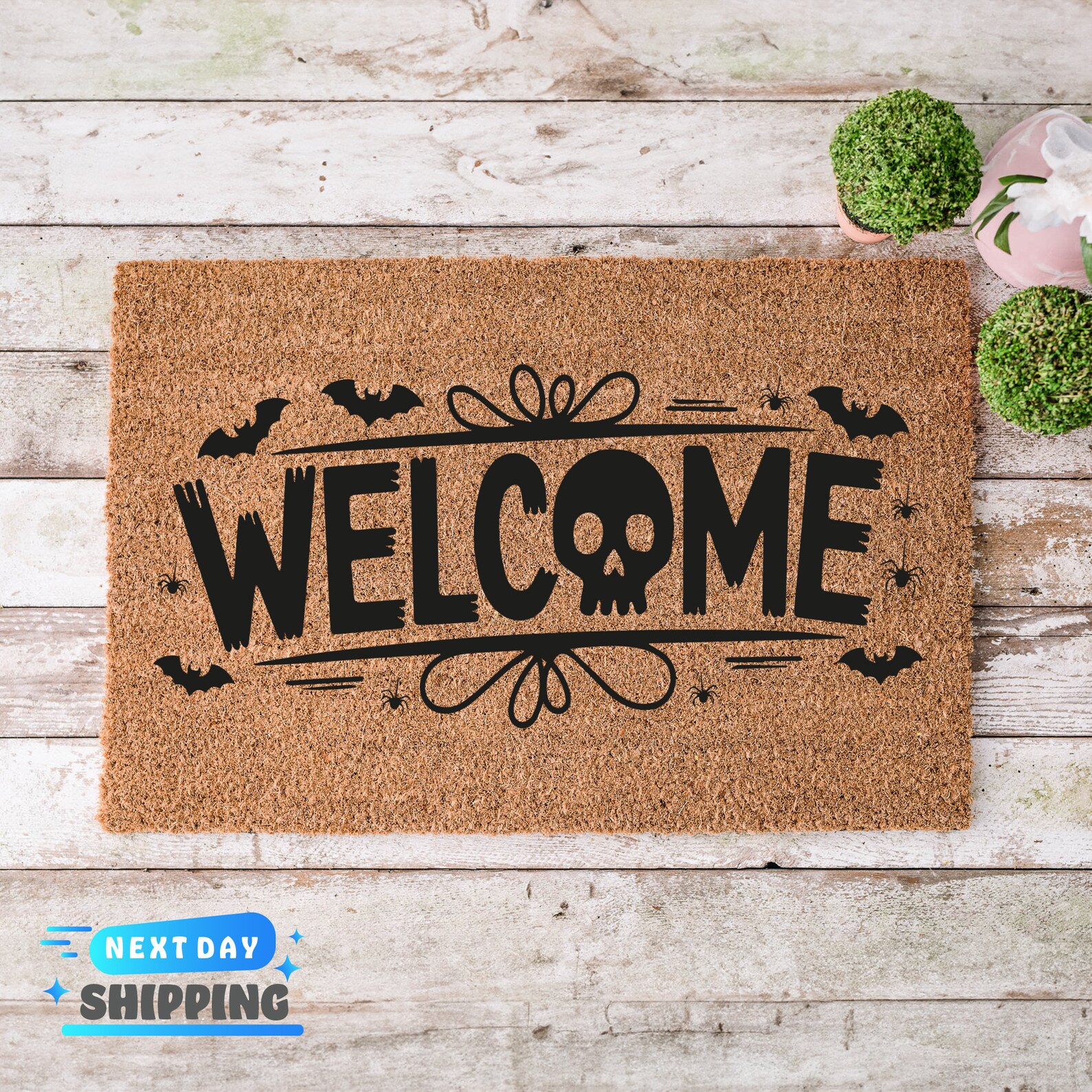 Welcome Skeleton Doormat, Skull Decor, Halloween Party, Halloween ...