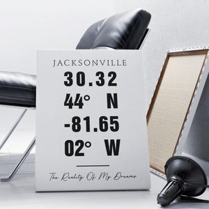 Custom Location Coordinates Canvas Print, Custom Location Art, Custom ...