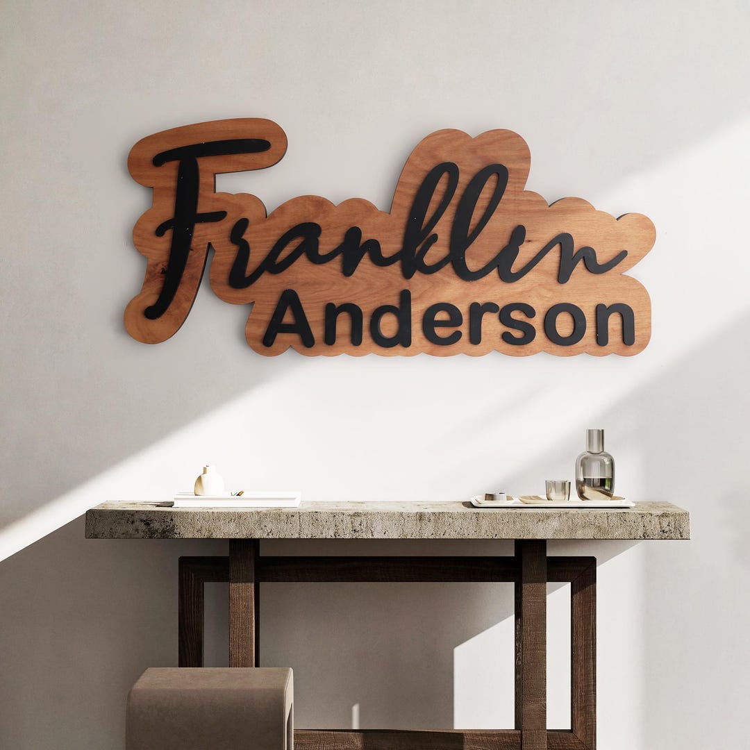 Custom Wood Name Wall Art, Wooden Sign, Company Name Sign, Cut Out Sign ...
