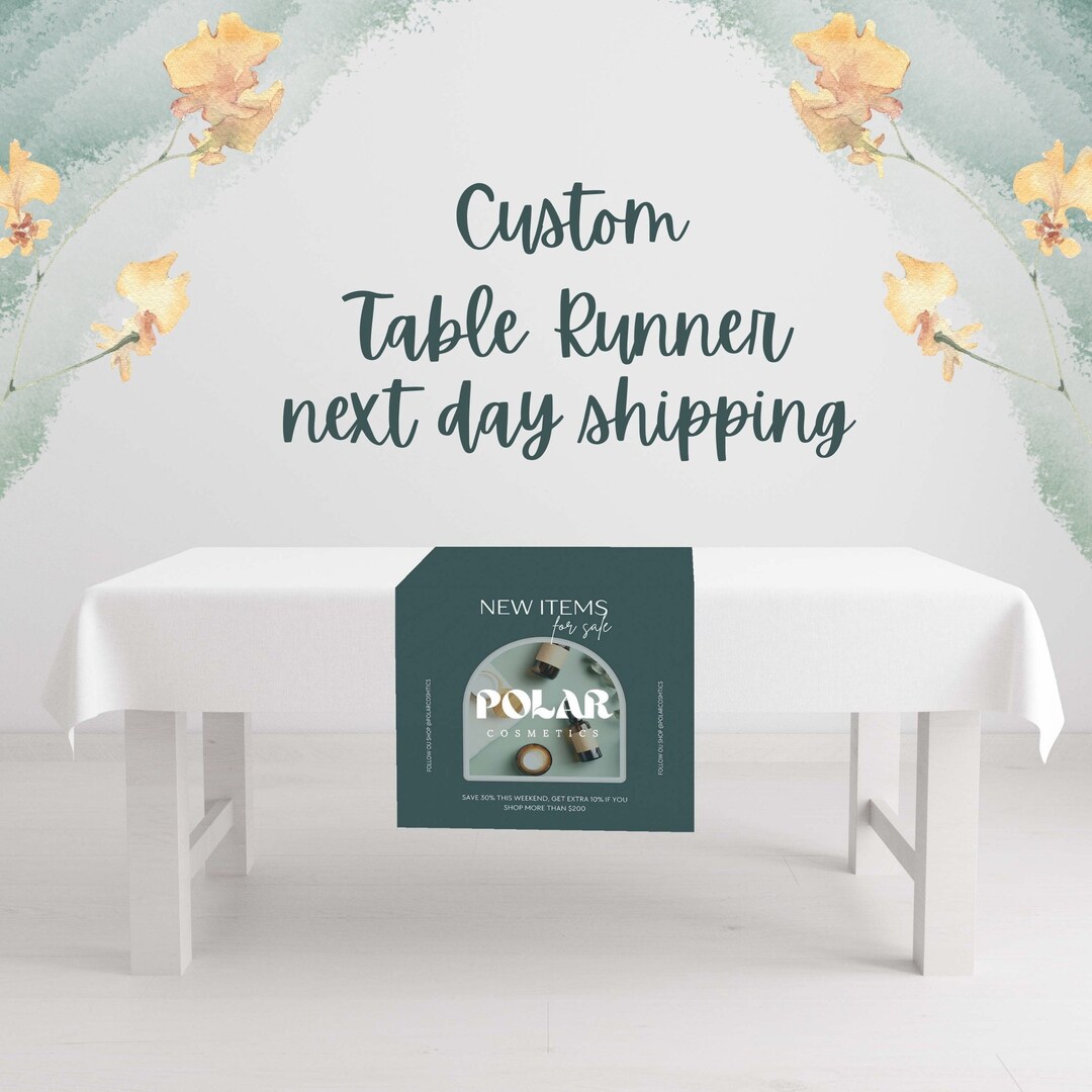 Custom Table Runner With Business Logo, Custom Table Runner for Events ...