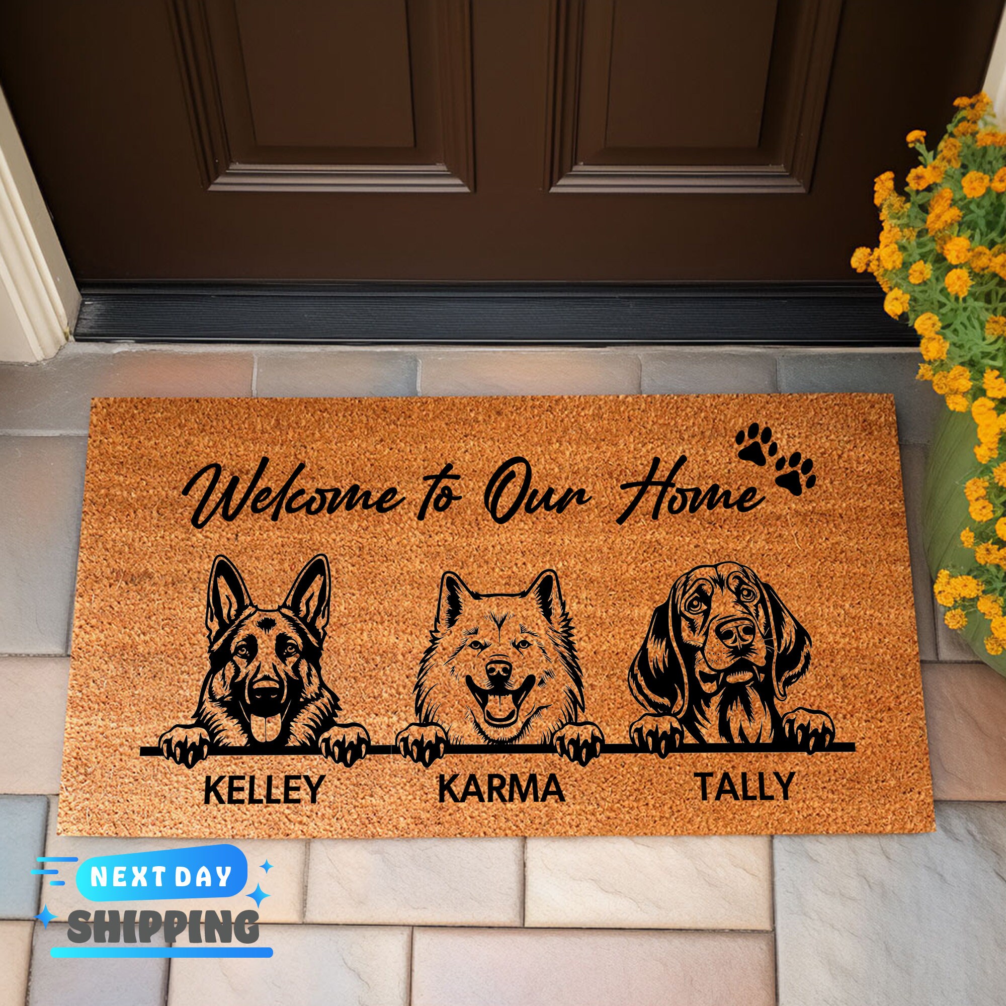 Personalized Dog Welcome Mat, Custom Doormat, Dog Doormat, Unique Dog ...