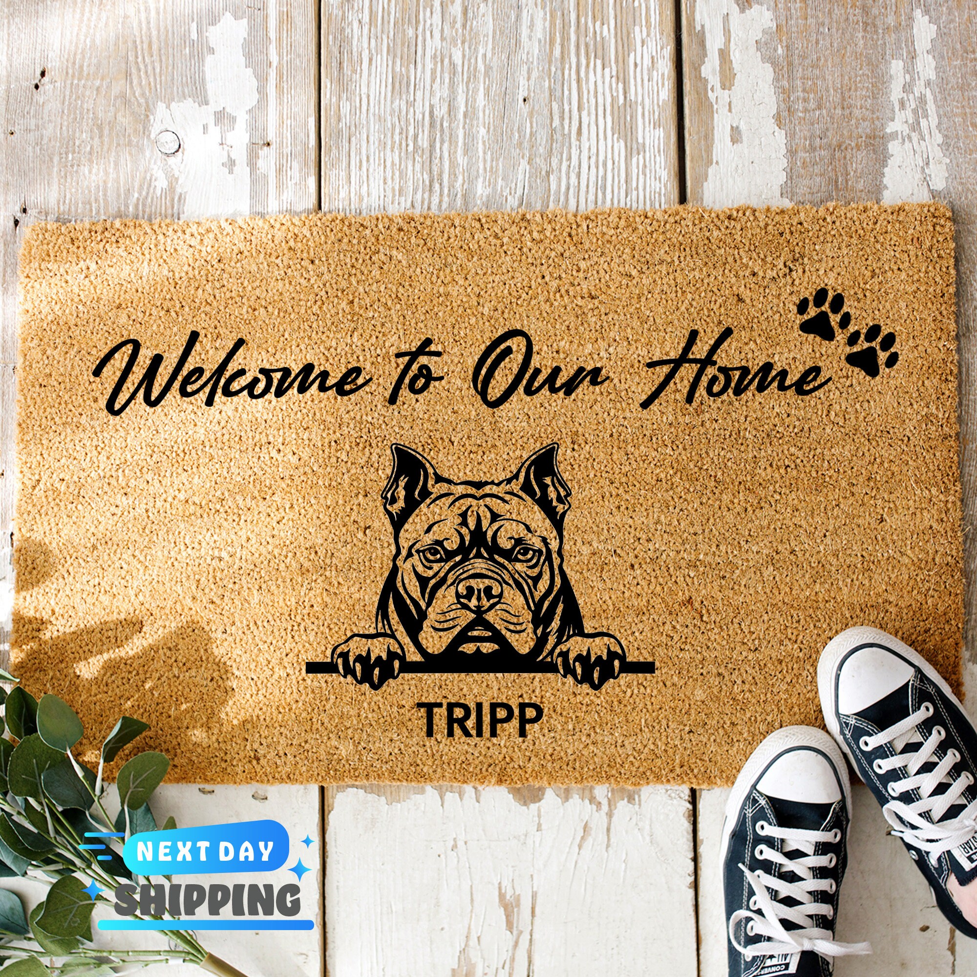 Personalized Dog Welcome Mat, Custom Doormat, Dog Doormat, Unique Dog ...