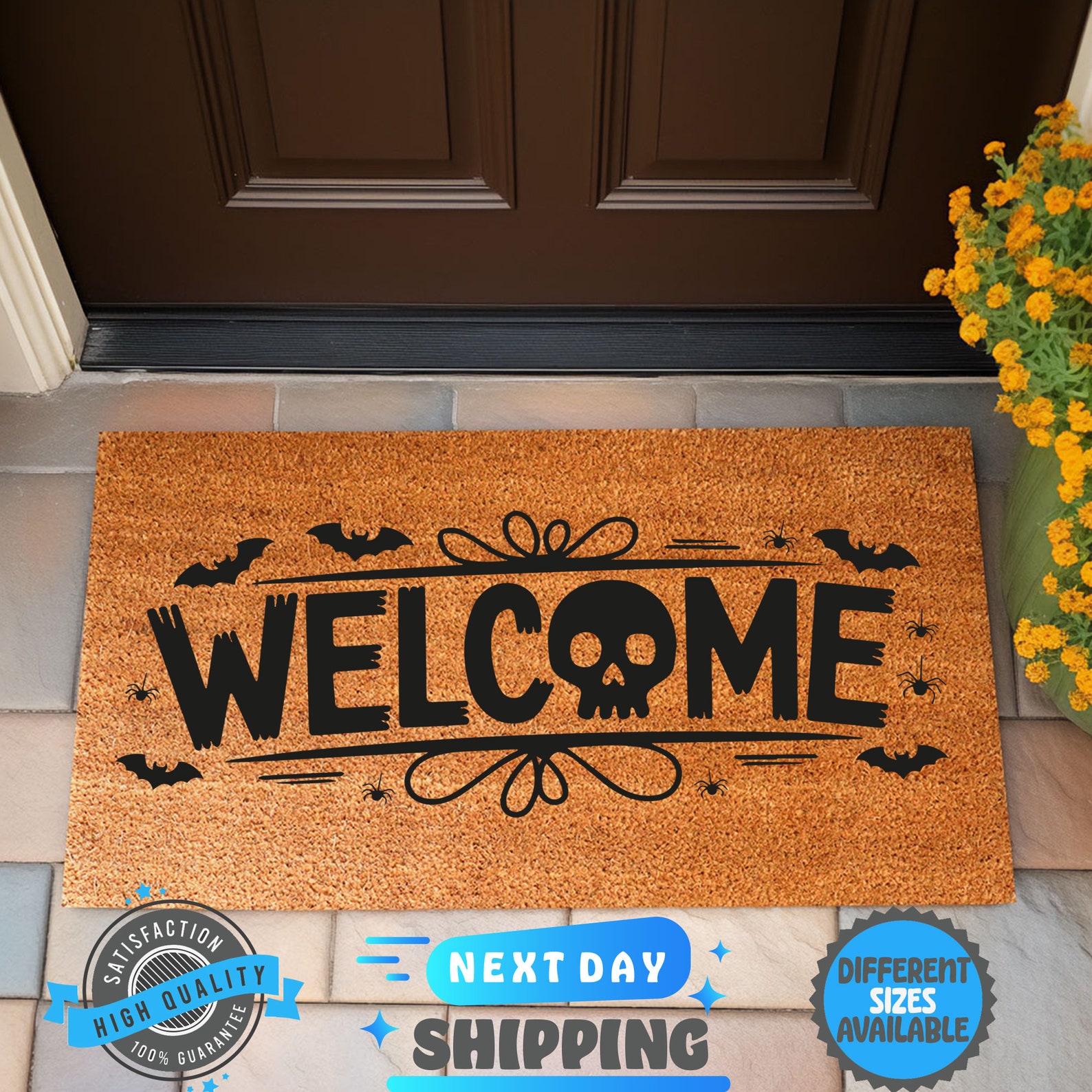 Welcome Skeleton Doormat, Skull Decor, Halloween Party, Halloween ...