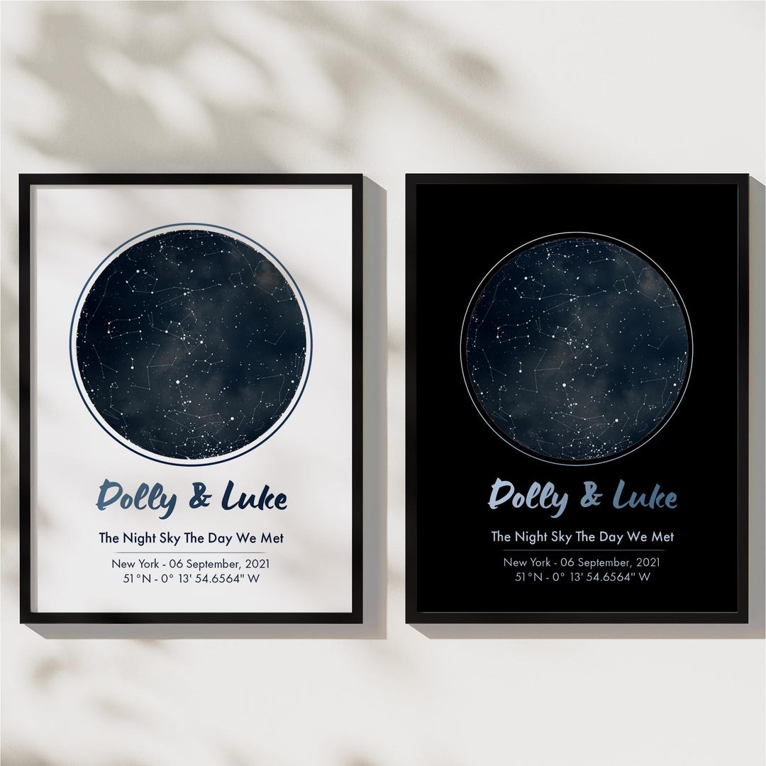 Custom Star Map Framed Print, Anniversary Gift, Night Sky Print ...