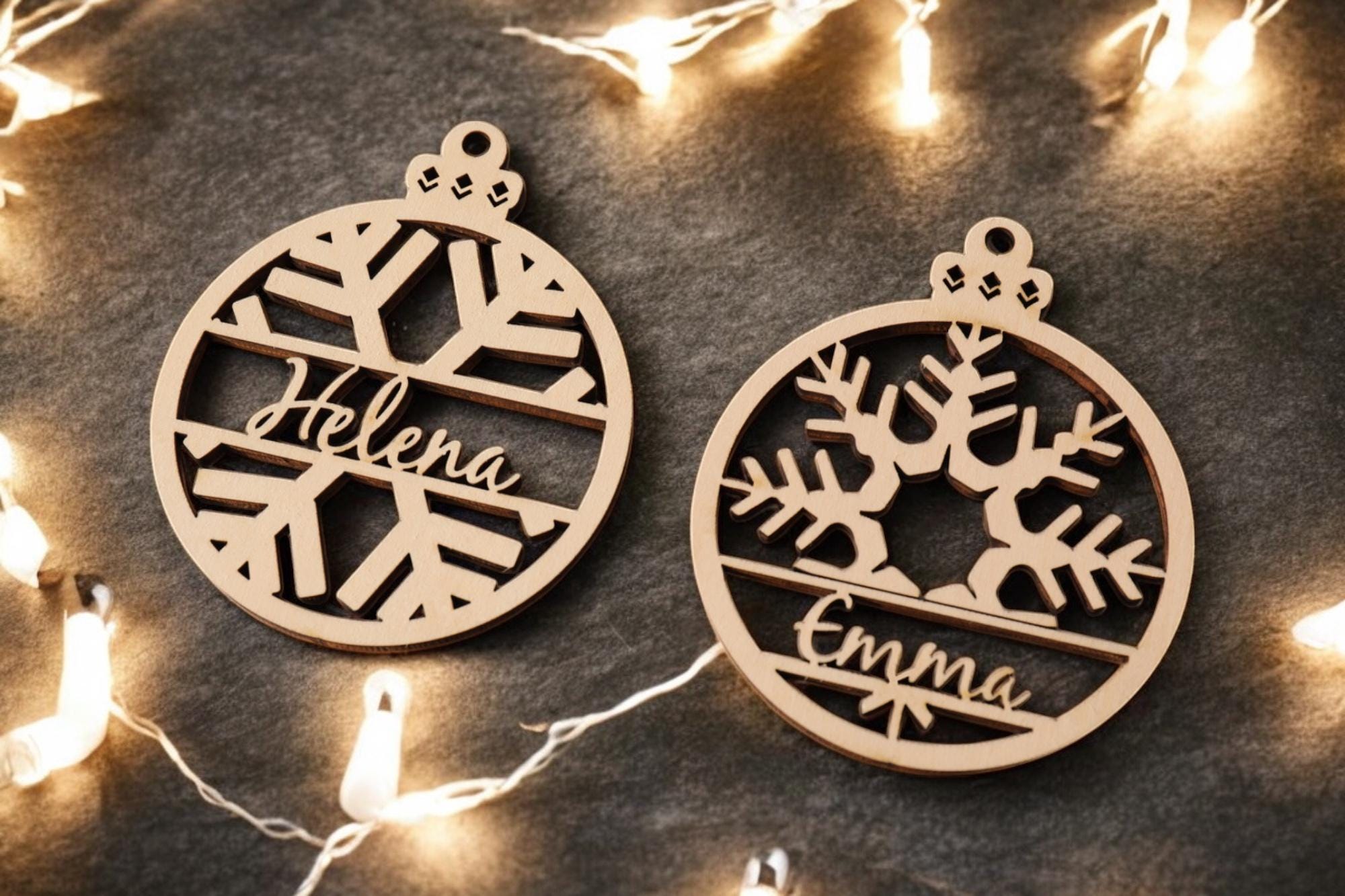 Custom Name Ornament, Personalized Christmas Gift, Custom Name, Laser ...