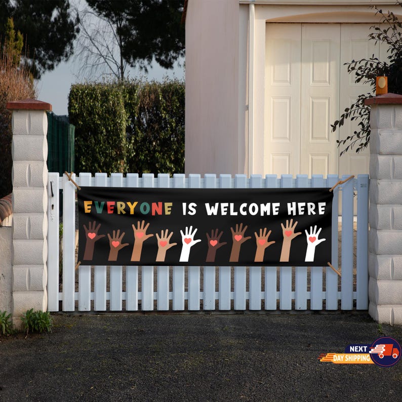 Everyone is Welcome Here Banner, Idaho Teacher Sign, Outdoor Banner ...