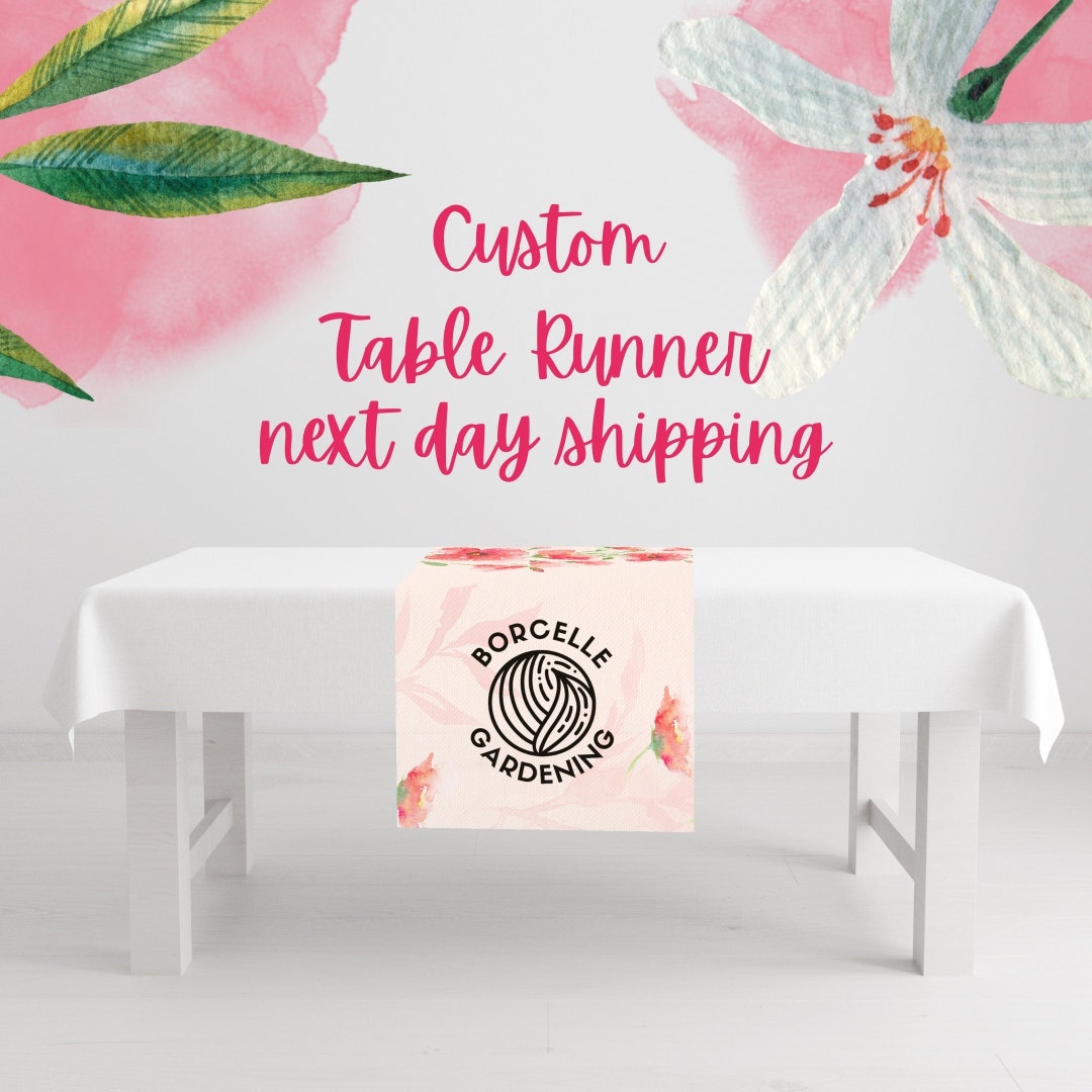 Custom Table Runner With Business Logo, Custom Table Runner for Events, Custom Table Runner ...