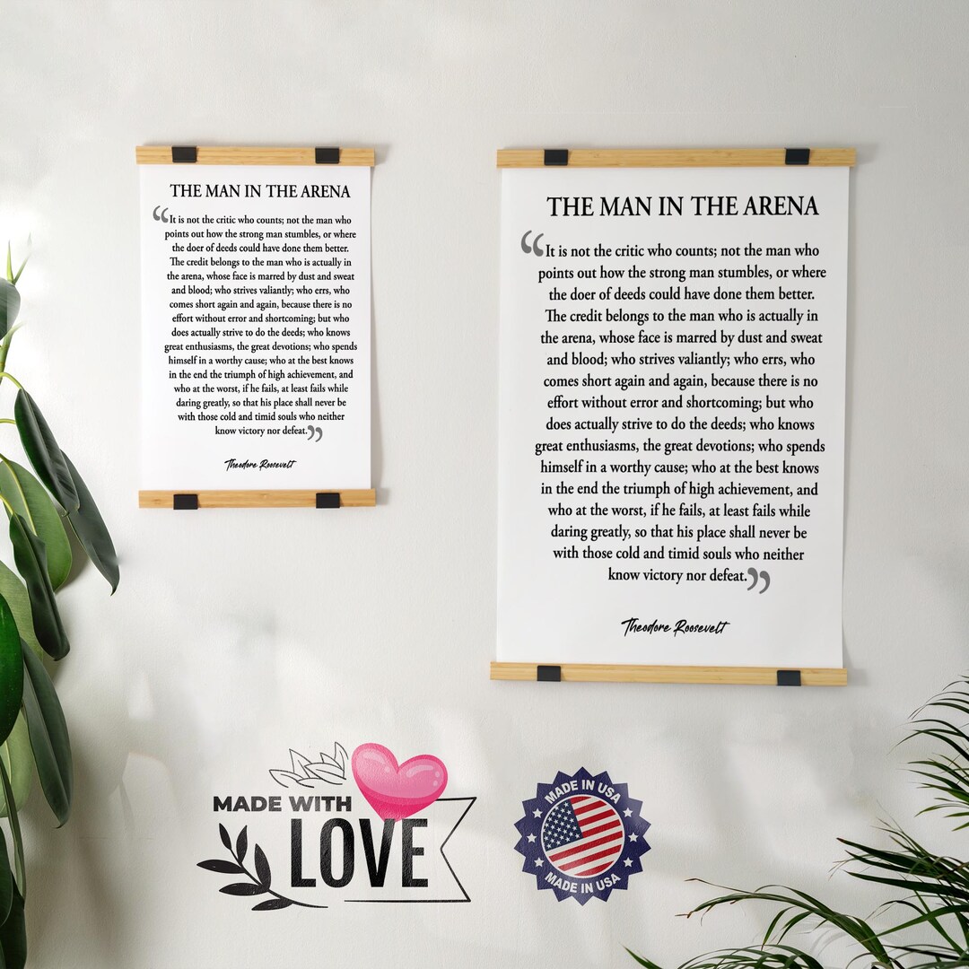 The Man in the Arena Wall Hanging, House Wall Decor, Modern Wall ...