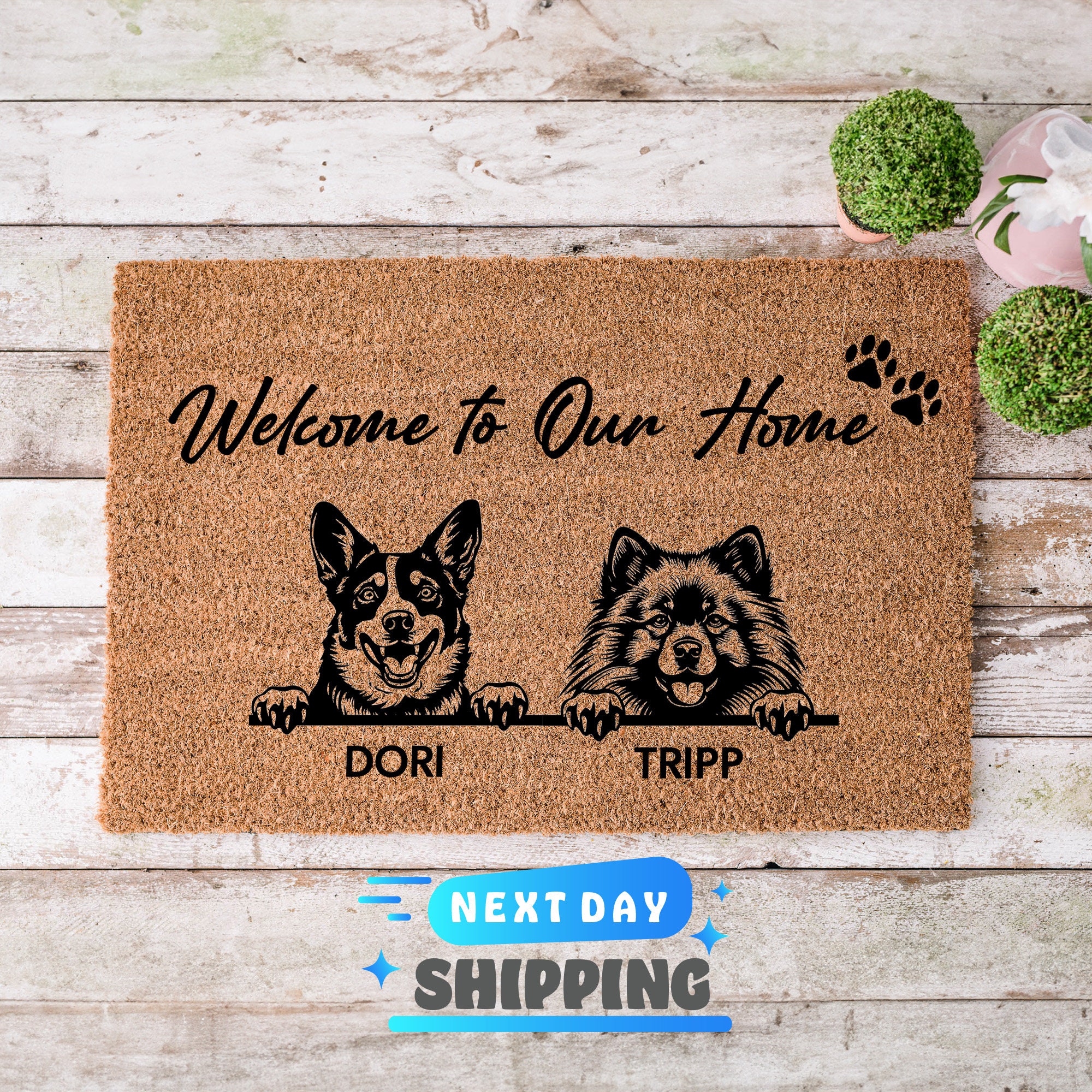 Personalized Dog Welcome Mat, Custom Doormat, Dog Doormat, Unique Dog ...