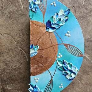 12 In. Round Canvas Acrylic Painting Wall Art for Home Decor Gift ...