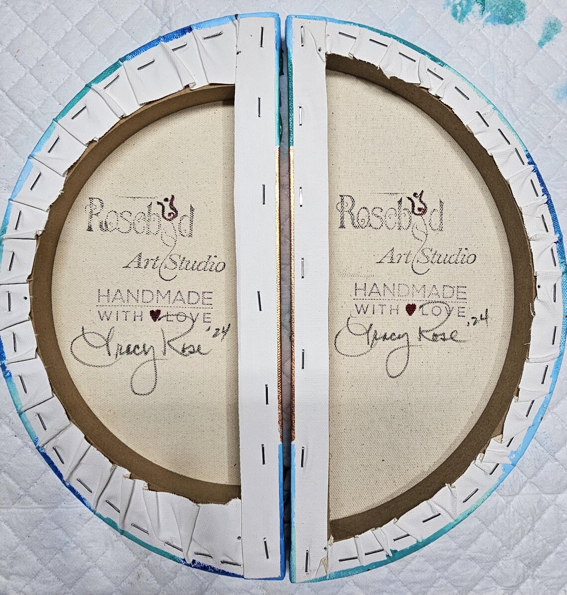 12 In. Round Canvas Acrylic Painting Wall Art for Home Decor Gift ...