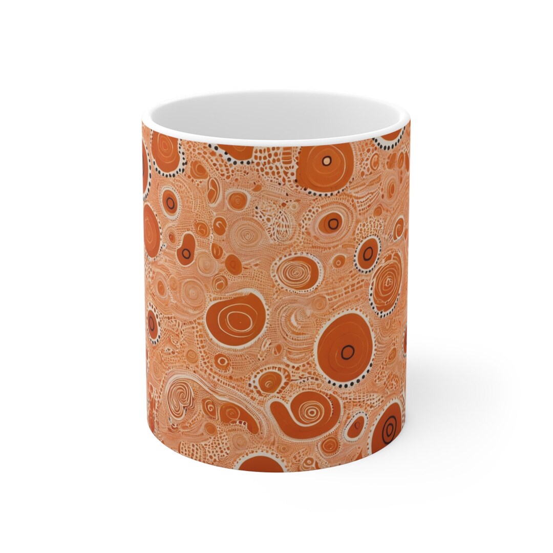 Bold Orange Circles Mug Modern and Chic 11oz - Etsy