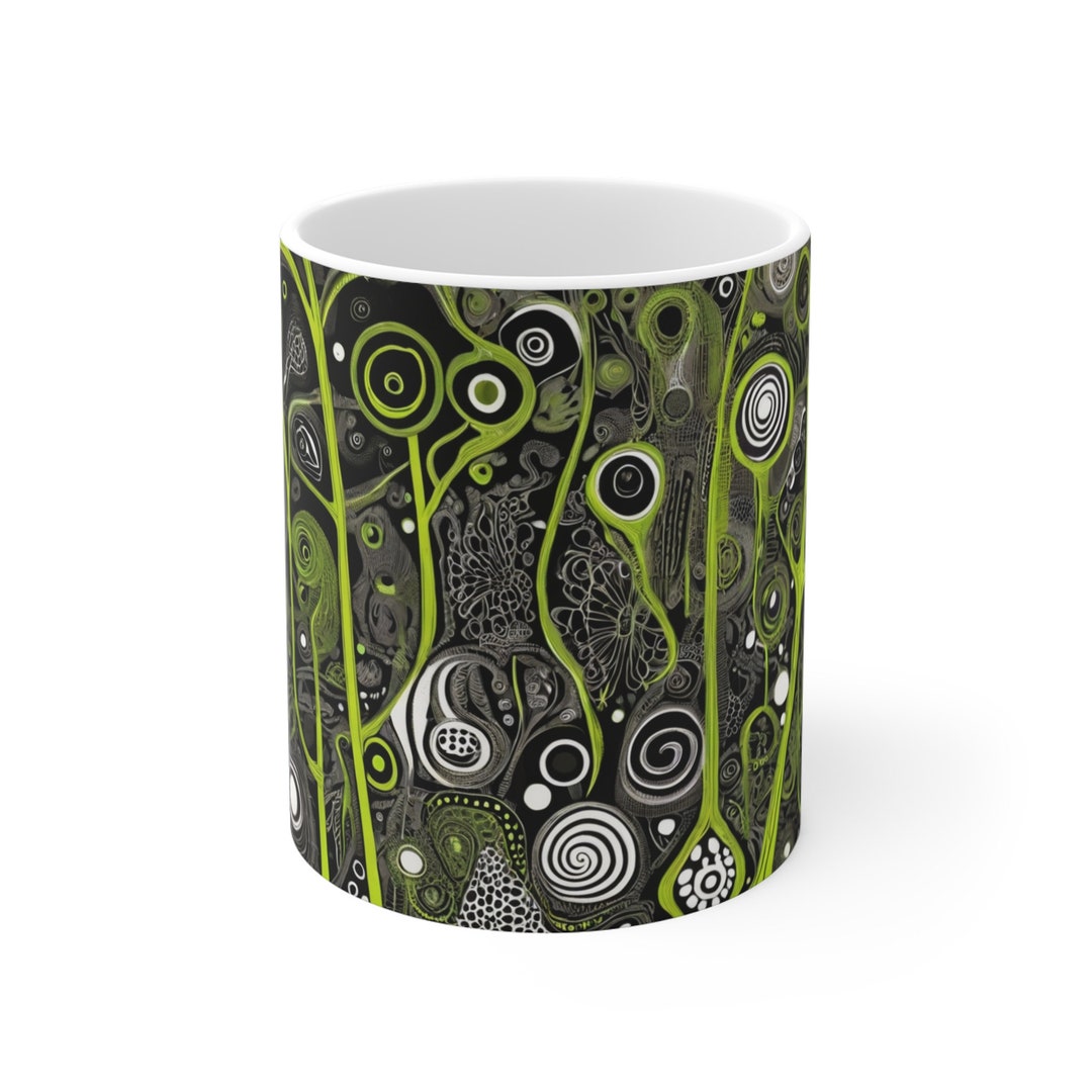 Verdant Vortex Mugs Swirling Feast for the Eyes 11oz - Etsy
