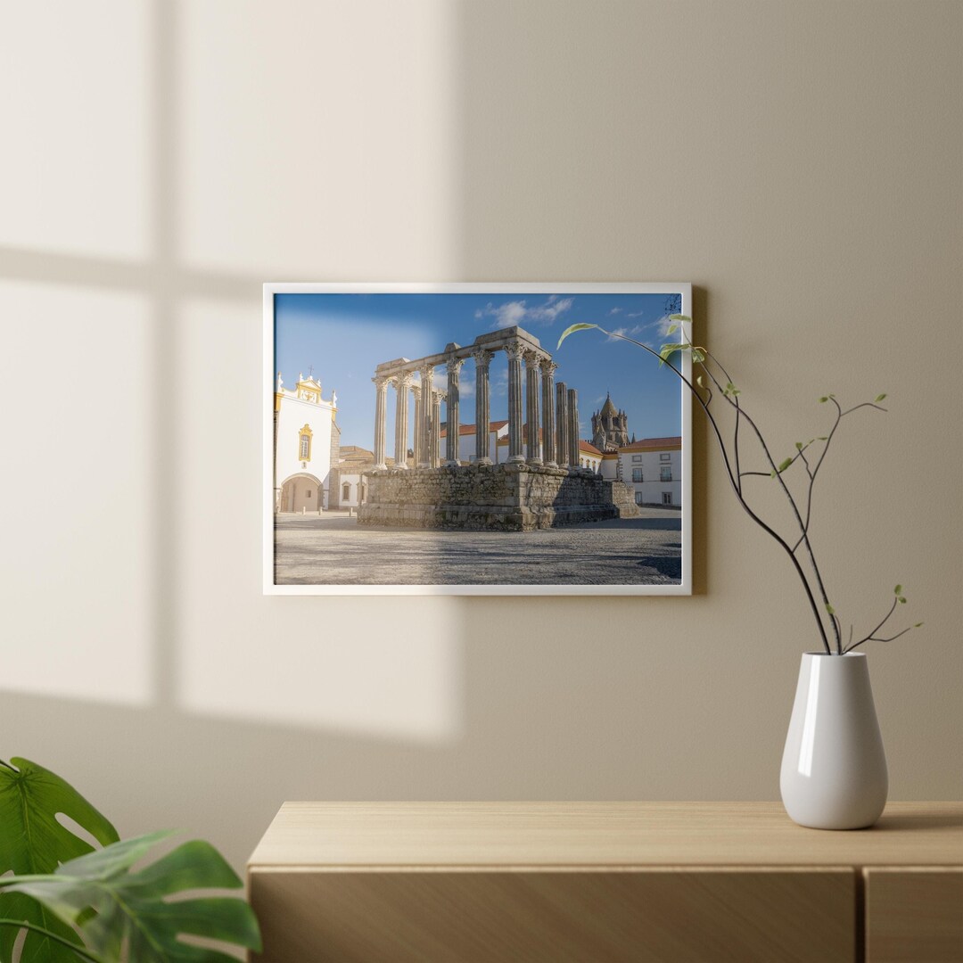 Roman Temple in Ruins Évora Printable Frame TV Art Historic Landscape ...