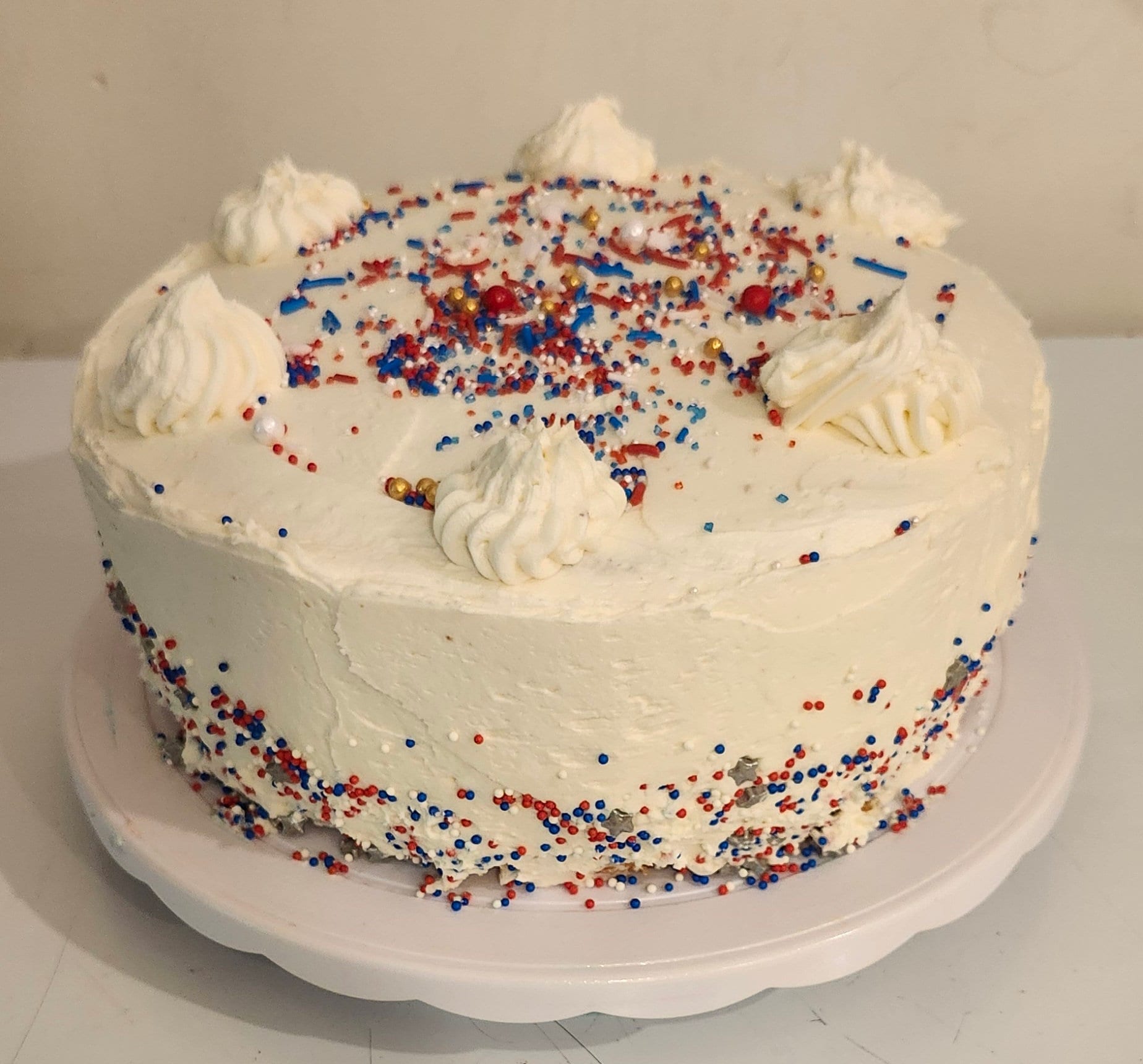 Red, White, and Blue Vanilla Cake, Memorial Day - Etsy