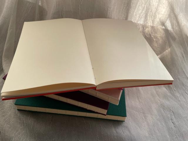 DESIGNBIND Layflat LINED PAGES Notebook. Exposed Smyth Sewn Binding. 20 ...