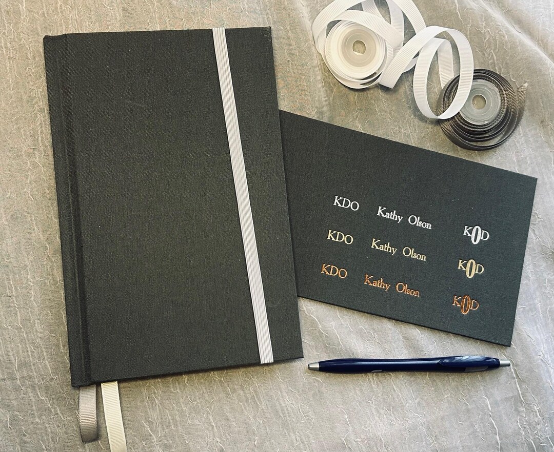 Personalized Hardcover Lined Journal - Custom Notebook - Charcoal Grey ...