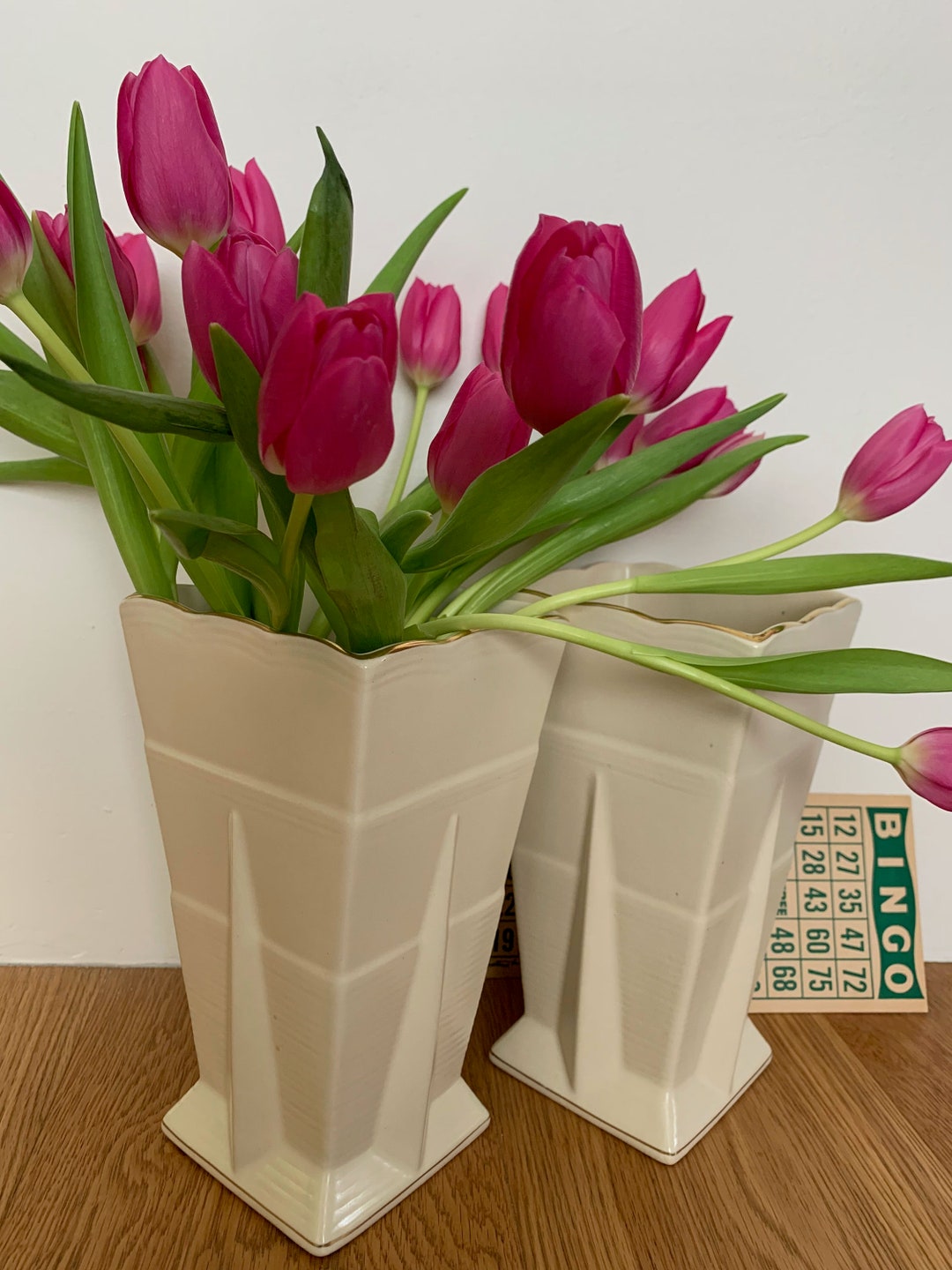 Two Art Deco Inspired Crown Devon Vases - Etsy