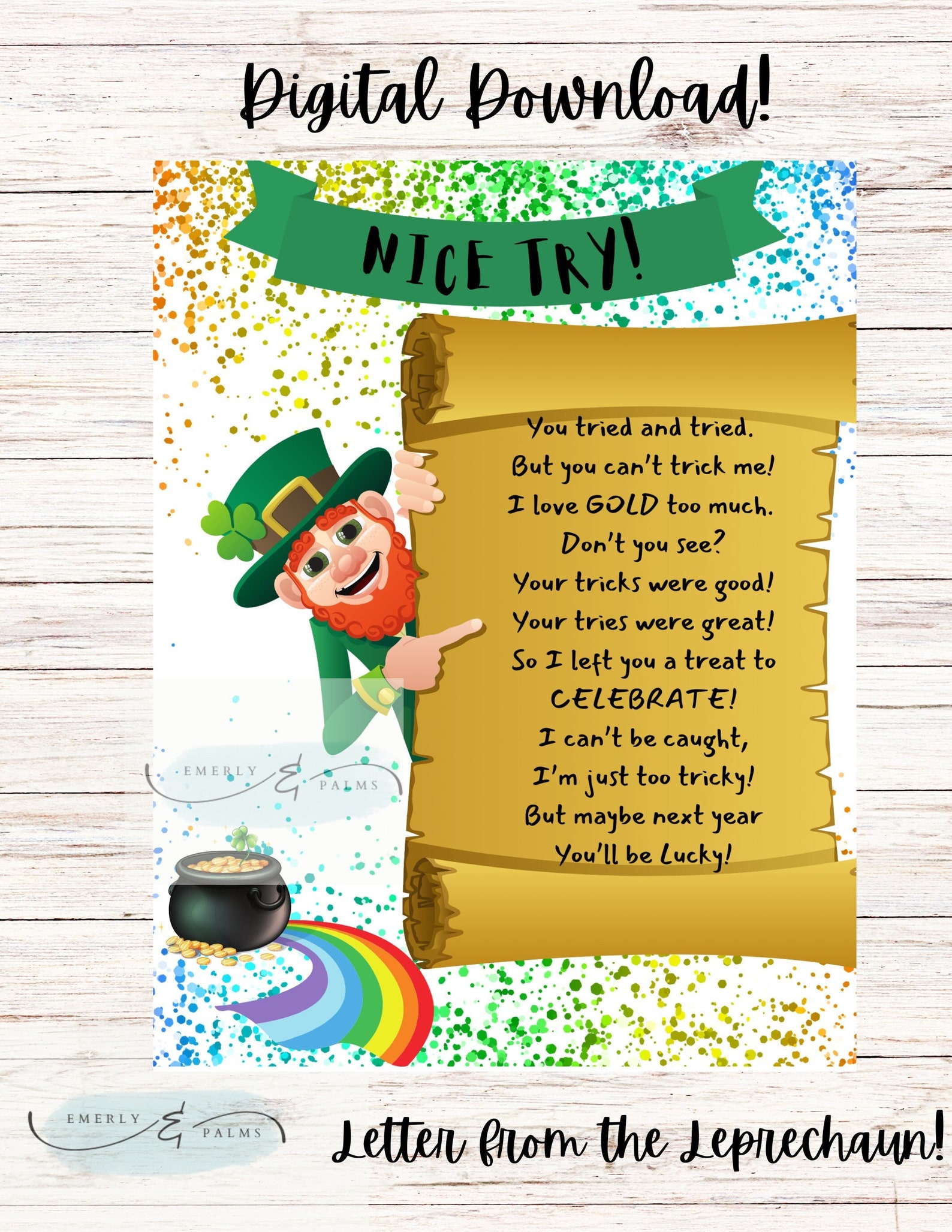 St. Patrick's Day Letter From the Leprechaun, Leprechaun Trap Letter ...