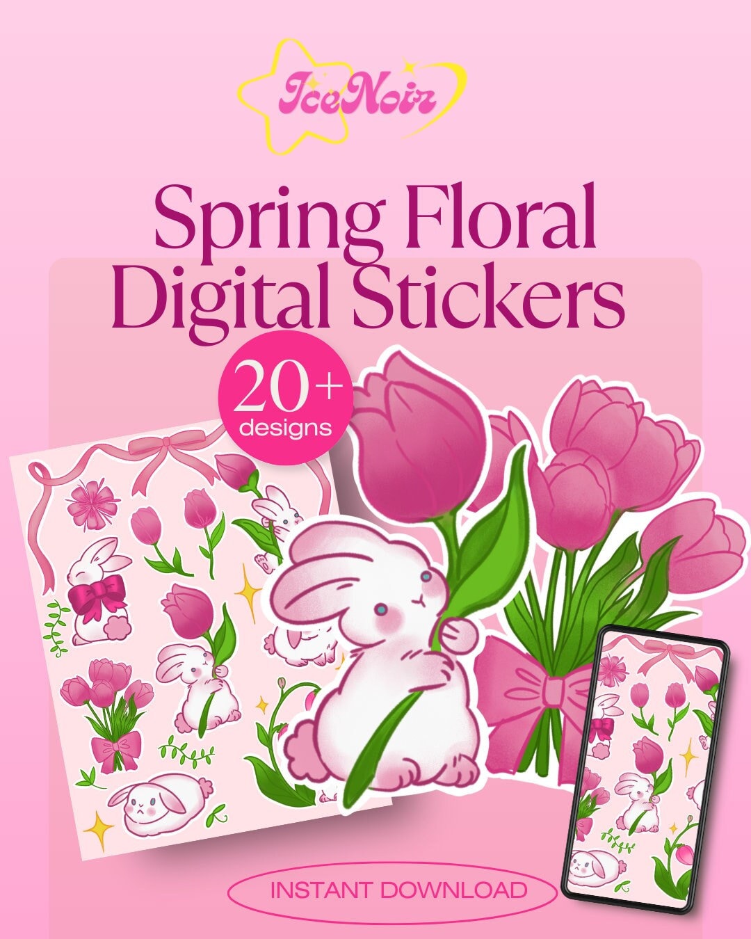 Spring Digital Stickers for Goodnotes, Notability Etc Pre-cropped ...
