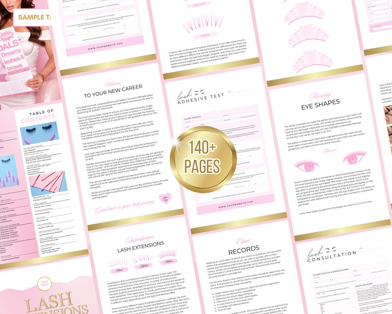 Editable Lash Training Manual, Lash Manual, Lash Certificate, Eyelash Extensions, Lash Tutor ...