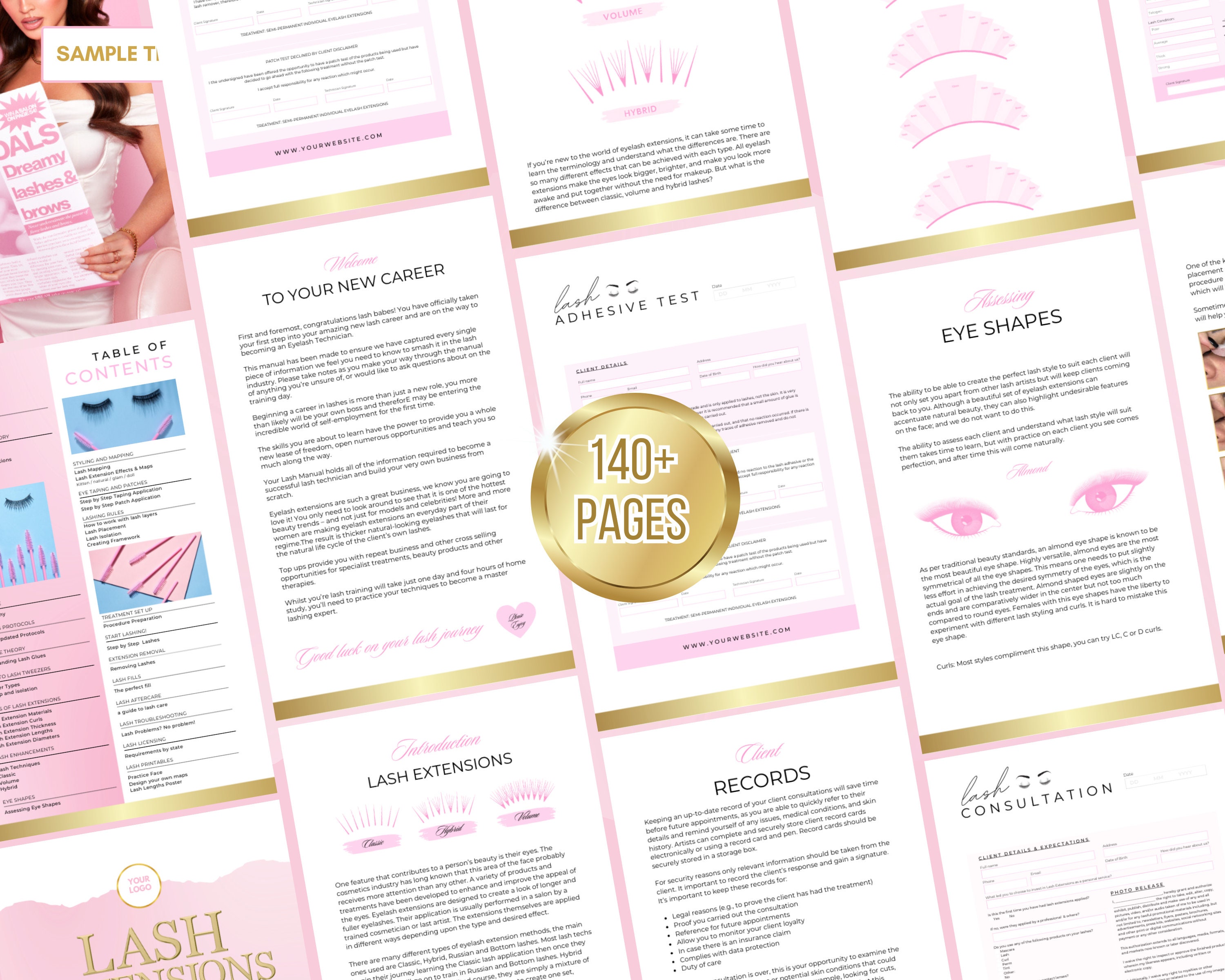 Editable Lash Training Manual, Lash Manual, Lash Certificate, Eyelash ...