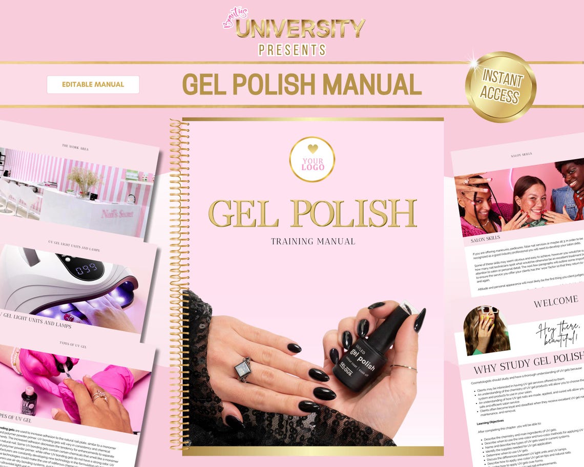 Gel Polish Training Manual, Editable Certificate (canva Template) - Etsy