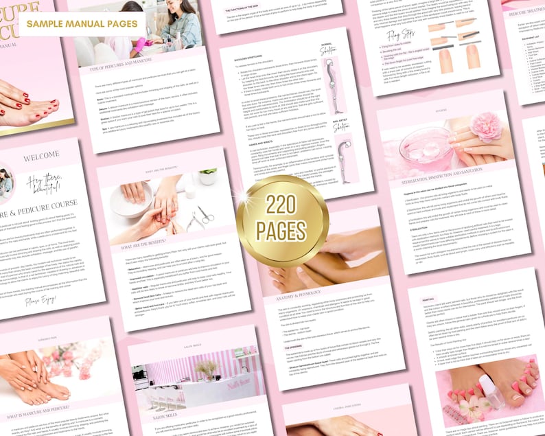 Manicure Pedicure Training Manual, Manicure Guide, Certificate, Nails Course, Nail Technician ...