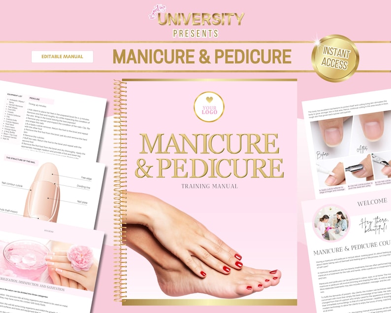 Manicure Pedicure Training Manual, Manicure Guide, Certificate, Nails ...
