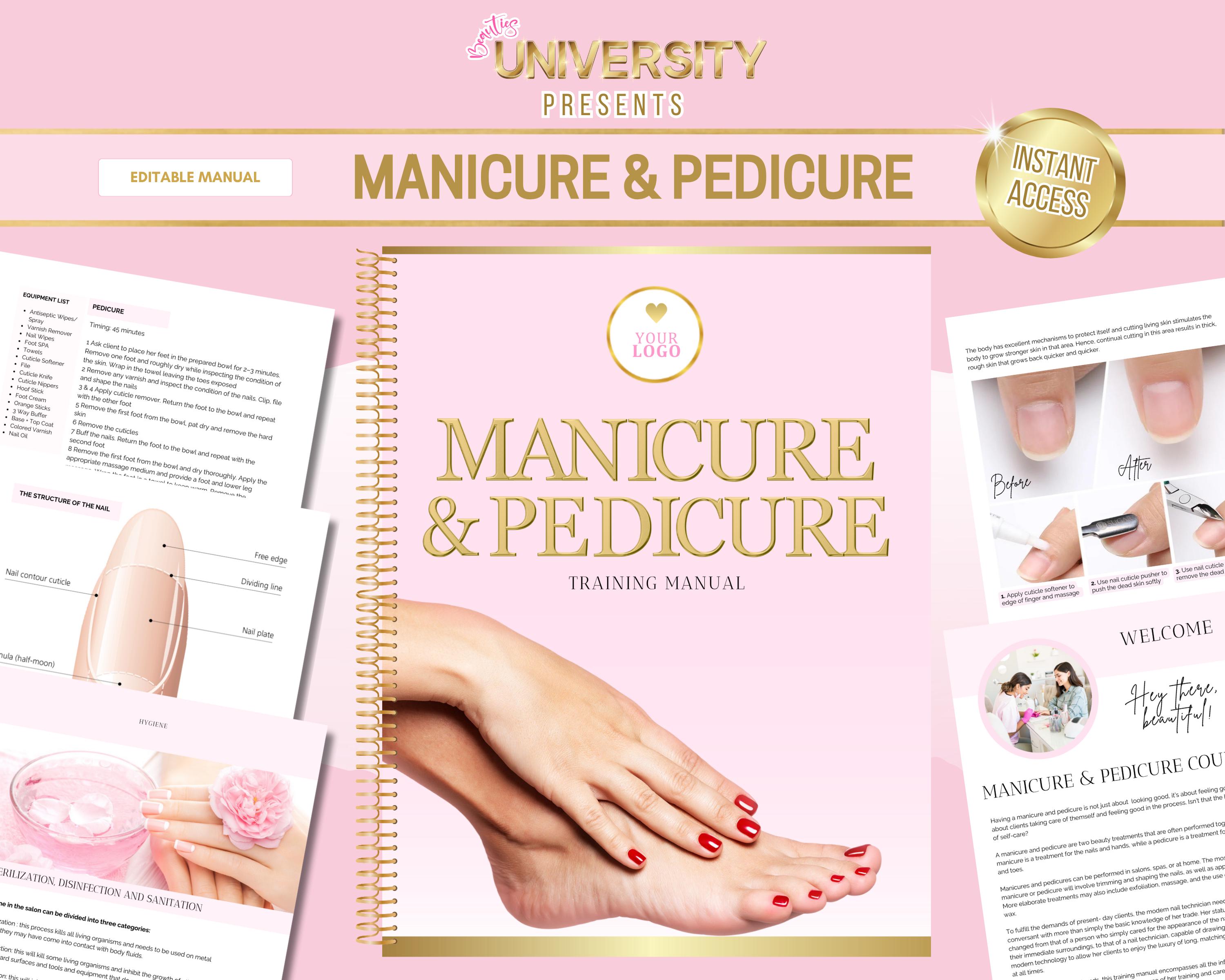 Manicure Pedicure Training Manual, Manicure Guide, Certificate, Nails Course, Nail Technician ...