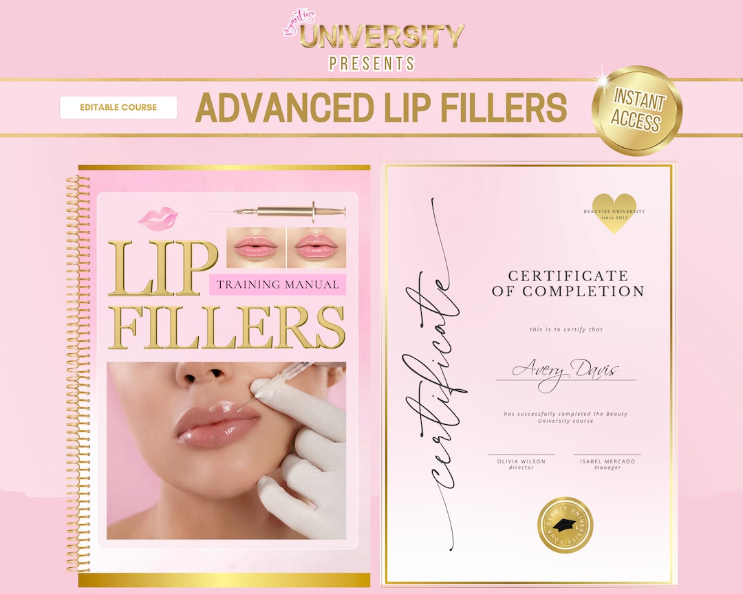 Lip Fillers Training Manual, Advanced Lip Filler Course, Certificate ...