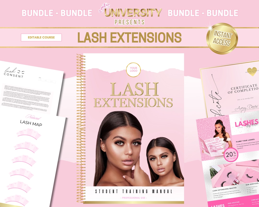 Editable Lash Training Manual, Lash Manual, Lash Certificate, Eyelash ...