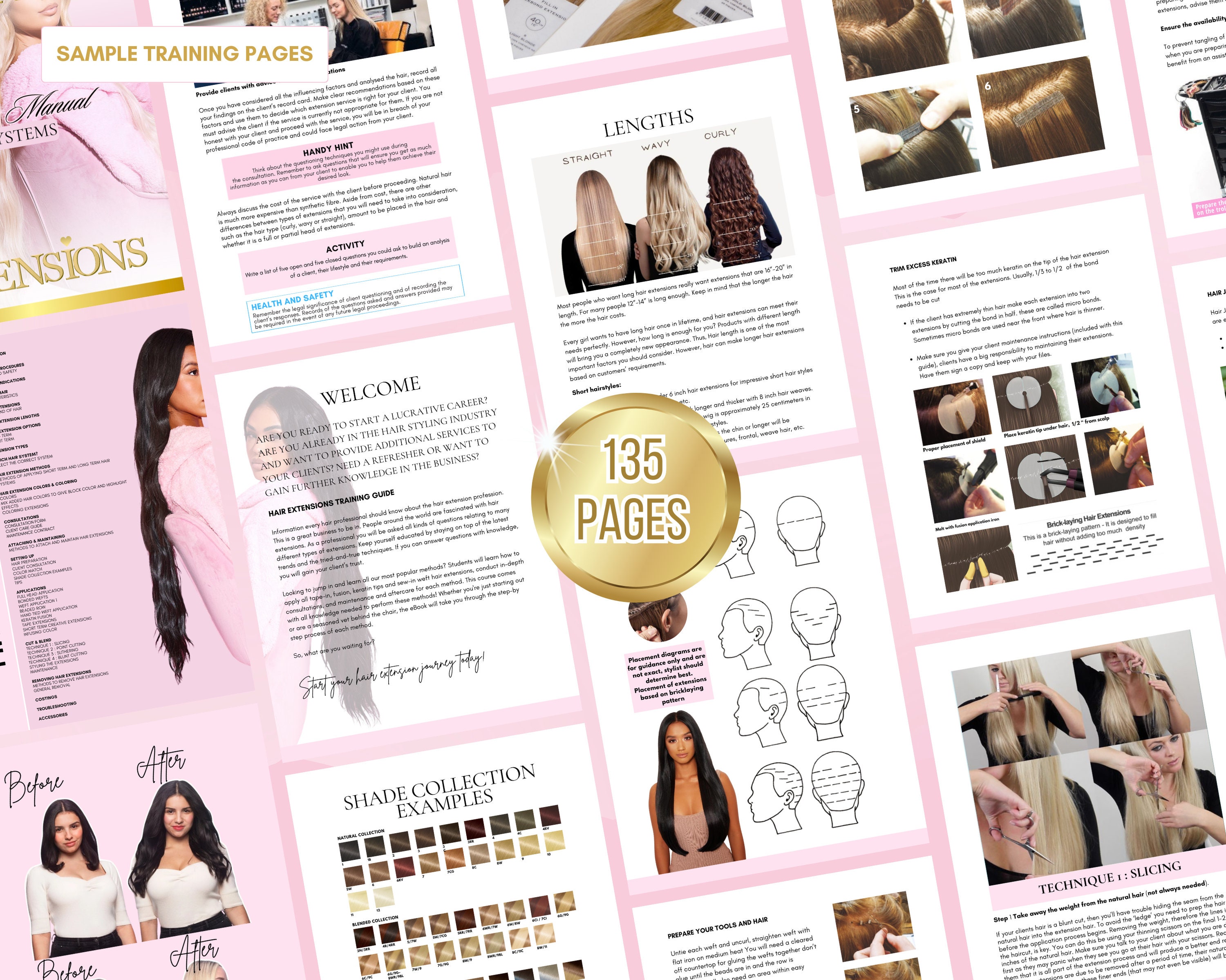 Hair Extensions Training Manual Template, Editable Certificate (canva ...