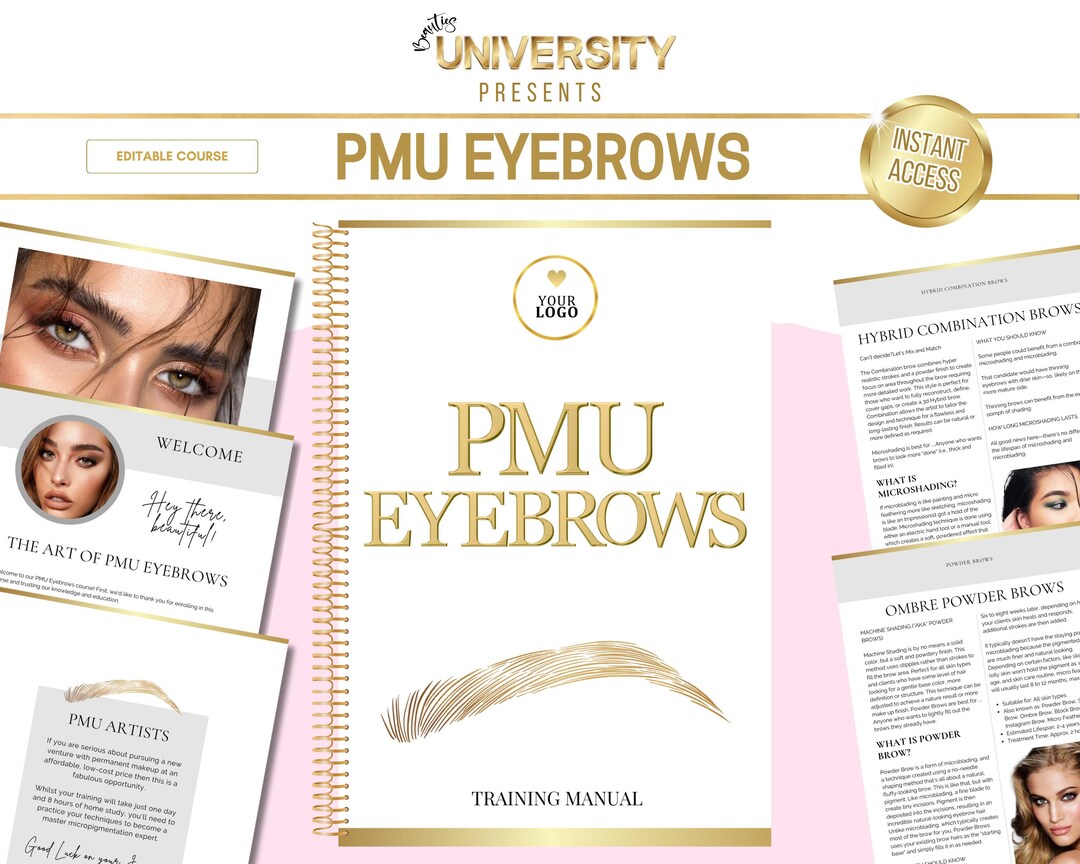 PMU Eyebrows Training Manual, Ombre Powder, Microblading, Microshading ...