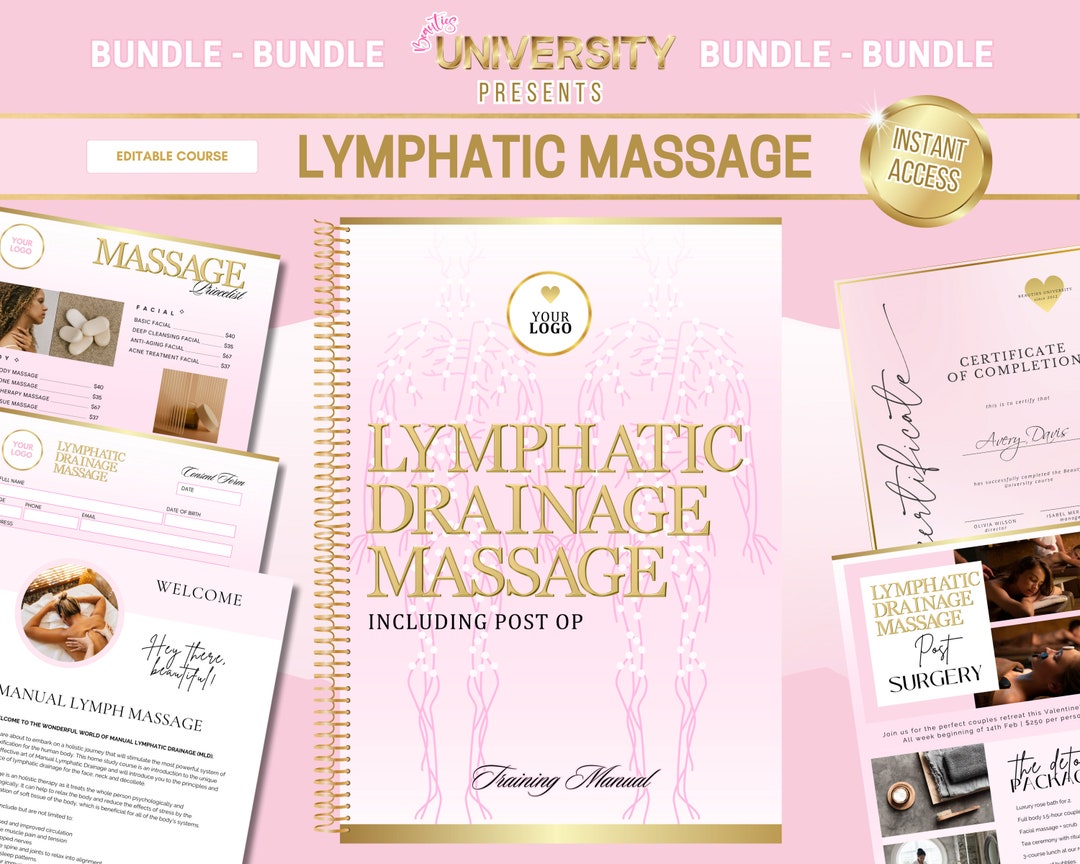 Manual Lymphatic Drainage Massage Course, MLD Training Manual, Post Op ...