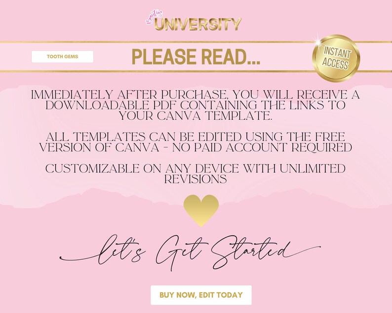 Tooth Gem Design Menu, Canva Template (digital Download) - Etsy