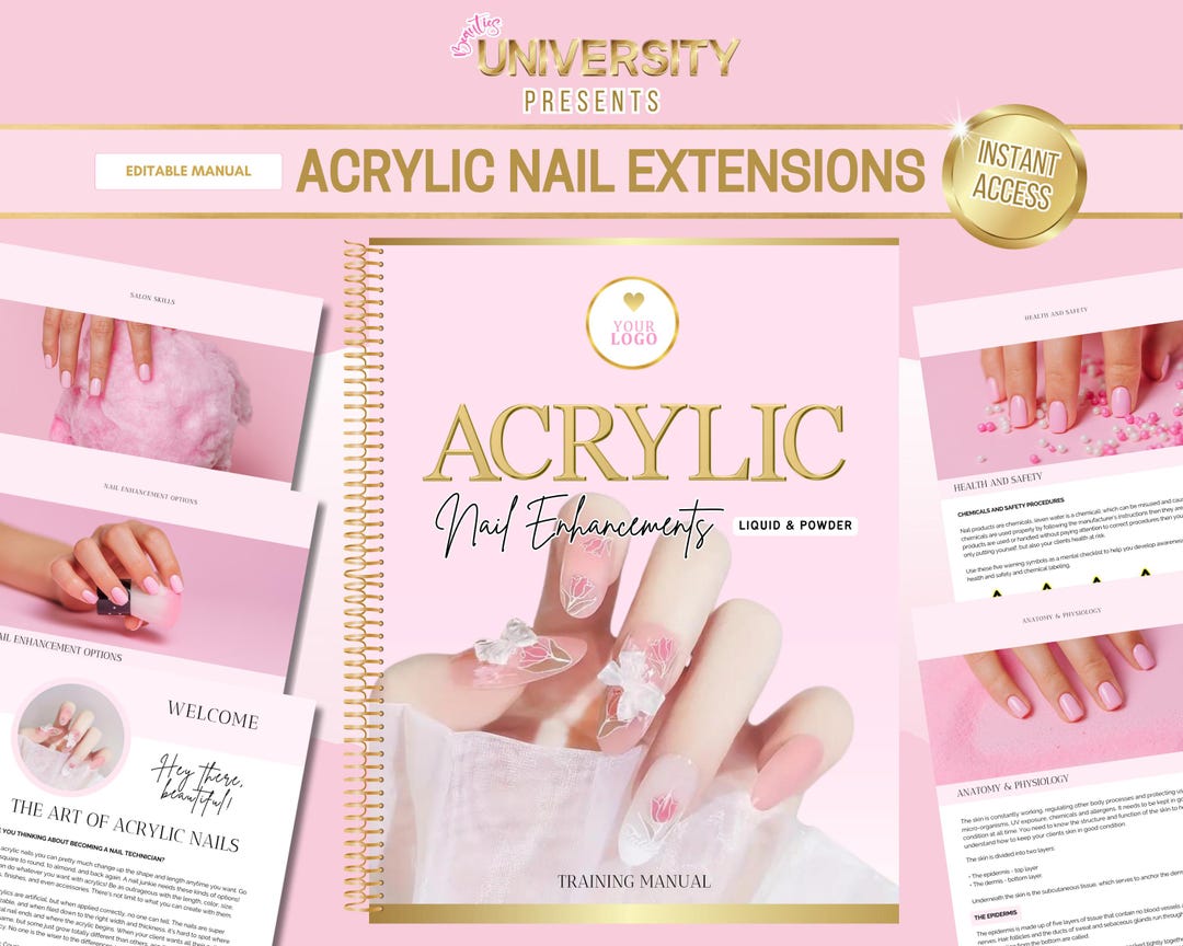 Acrylic Nails Training Manual, Acrylic Nails Guide, Certificate, Nails ...