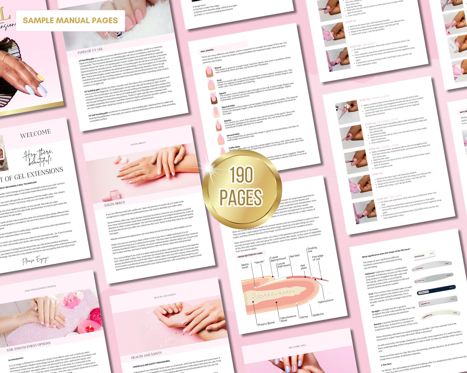 Gel Nail Extensions Training Manual, Gel Nails Guide, Certificate, Gel ...
