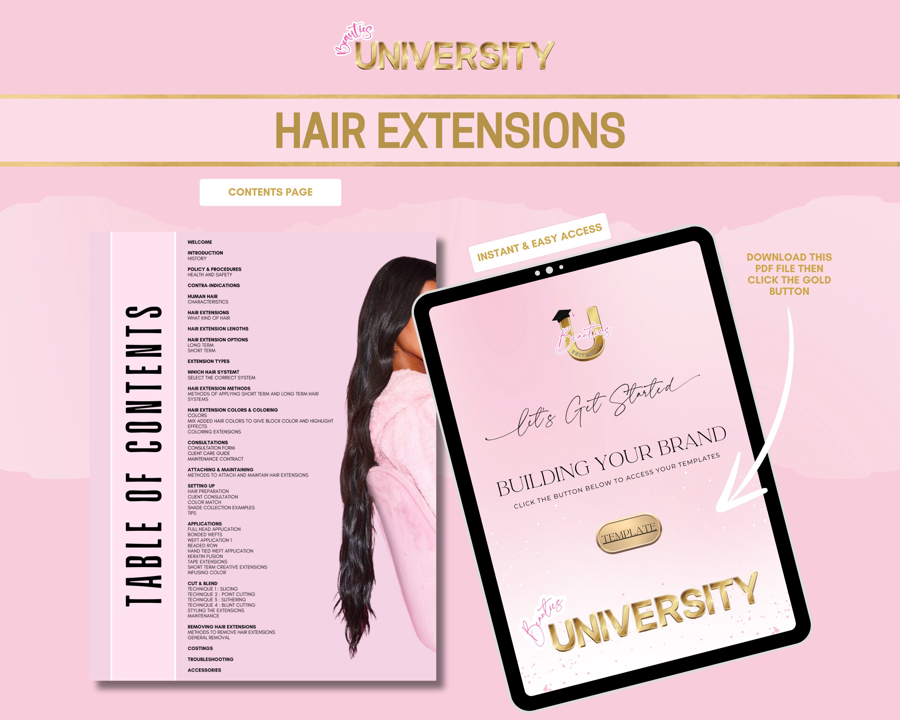 Hair Extensions Manual, Hair Extensions Course, Certificate, Consent ...