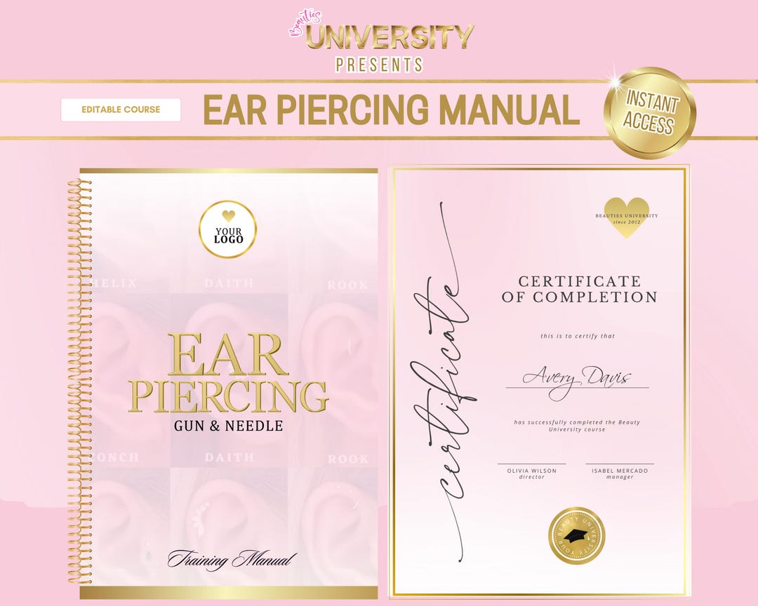 Ear Piercing Training Manual, Ear Piercer Training Guide, Learn or ...