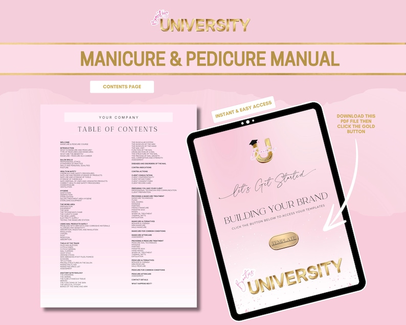 Manicure Pedicure Training Manual, Manicure Guide, Certificate, Nails ...