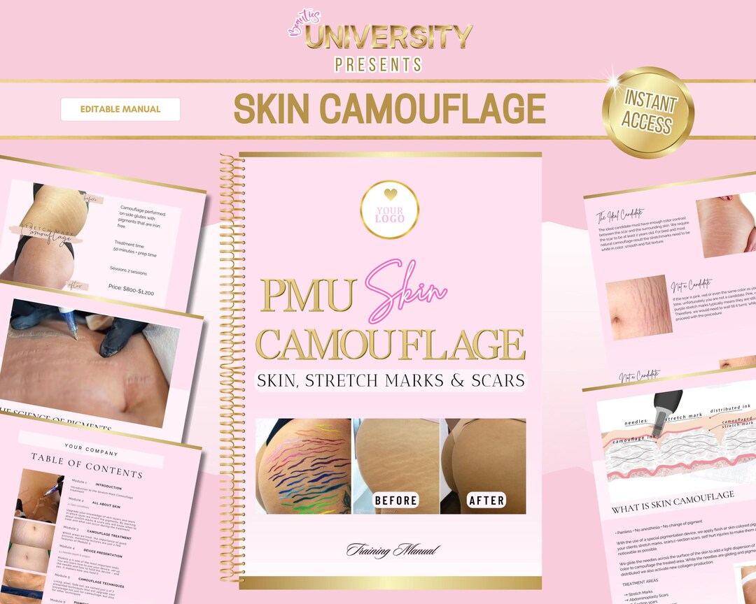 Skin Camouflage Manual, PMU Training Manual, Scars, Stretch Marks ...