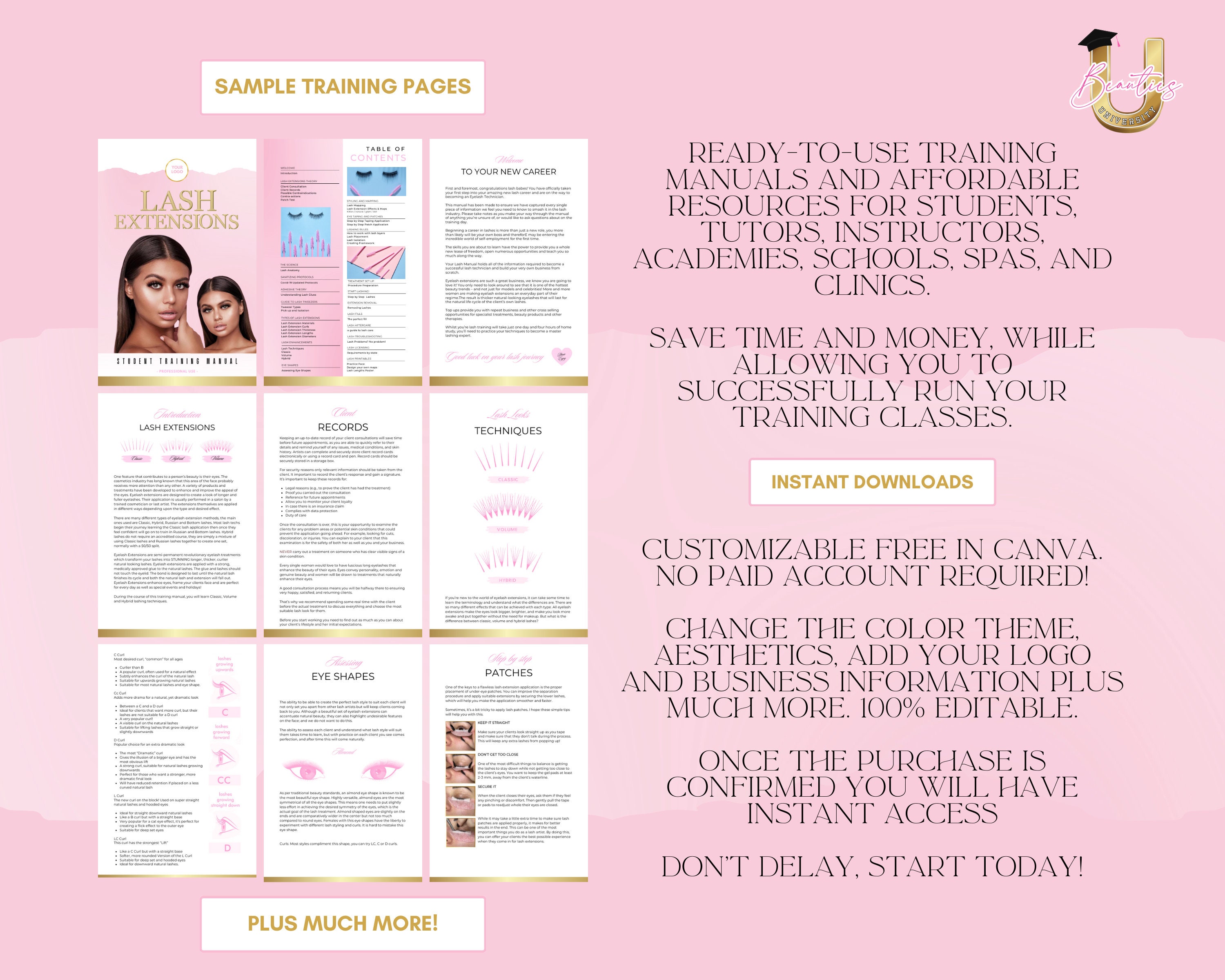 Lash Training Manual, Lash Manual, Lash Certificate, Eyelash Extensions ...