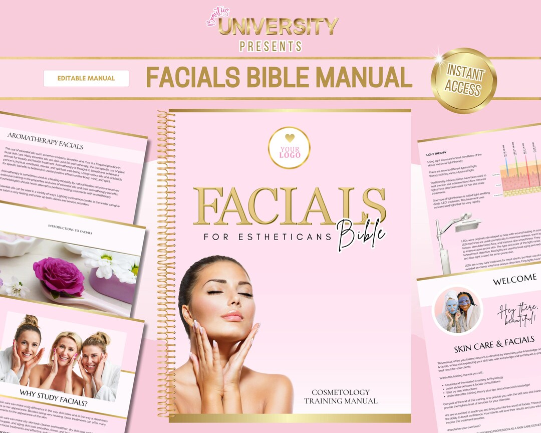 Facials Training Manual for Student Esthetician, Educator Training ...
